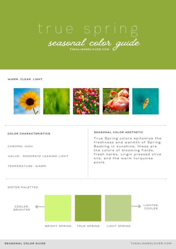 Guide to the True Spring Seasonal Color Palette | The Aligned Lover