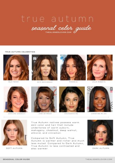 Guide to the True Autumn Seasonal Color Palette | The Aligned Lover