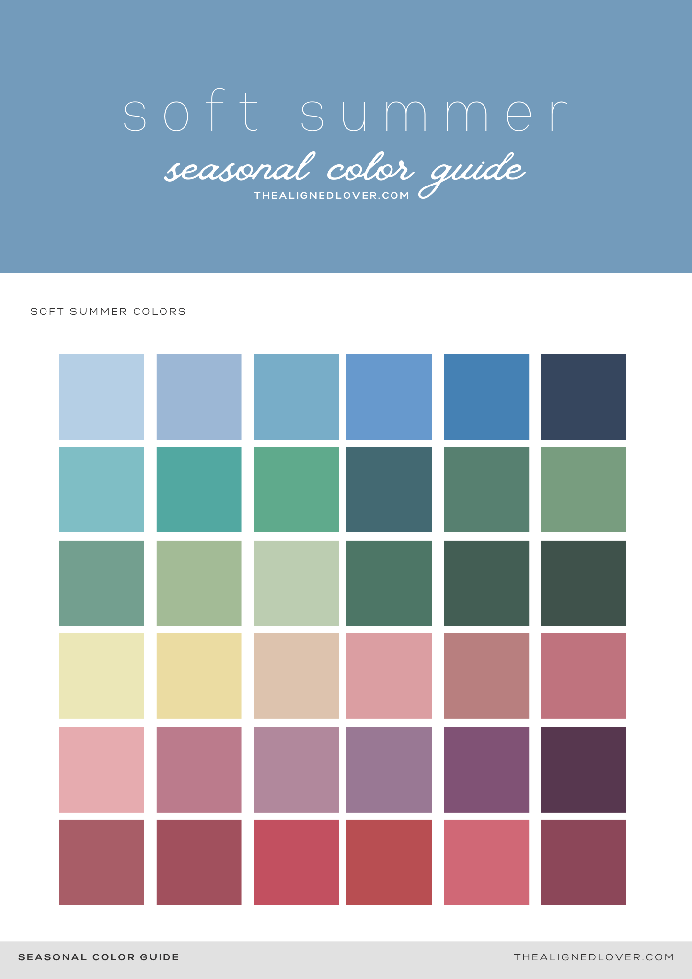 Guide to the Soft Summer Seasonal Color Palette | The Aligned Lover