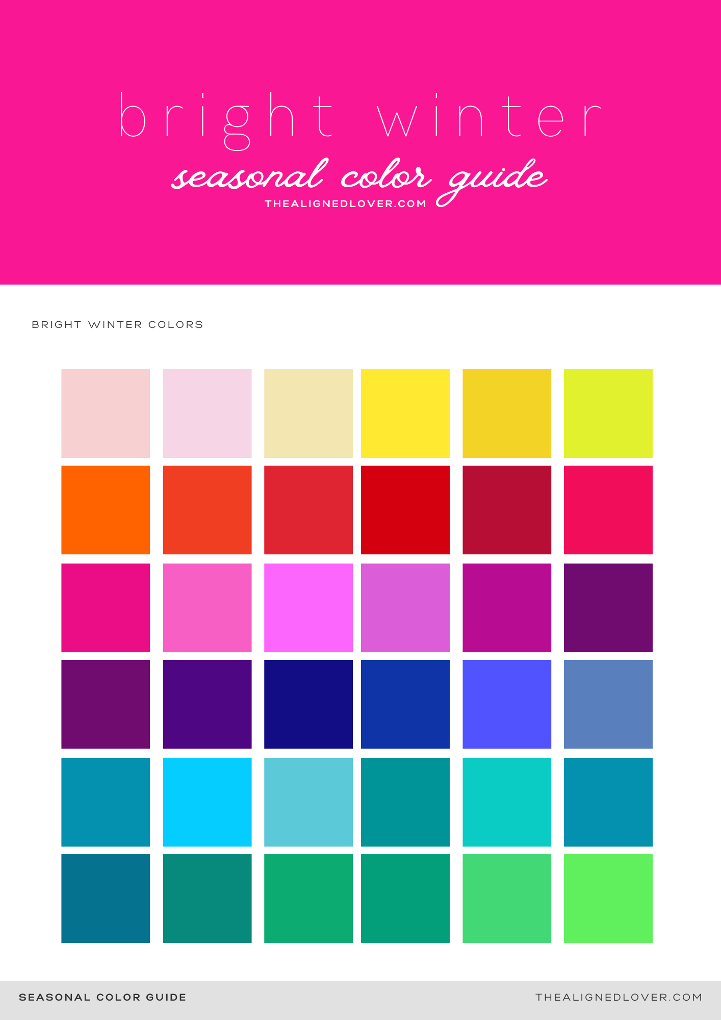 Guide to the Bright Winter Seasonal Color Palette | The Aligned Lover