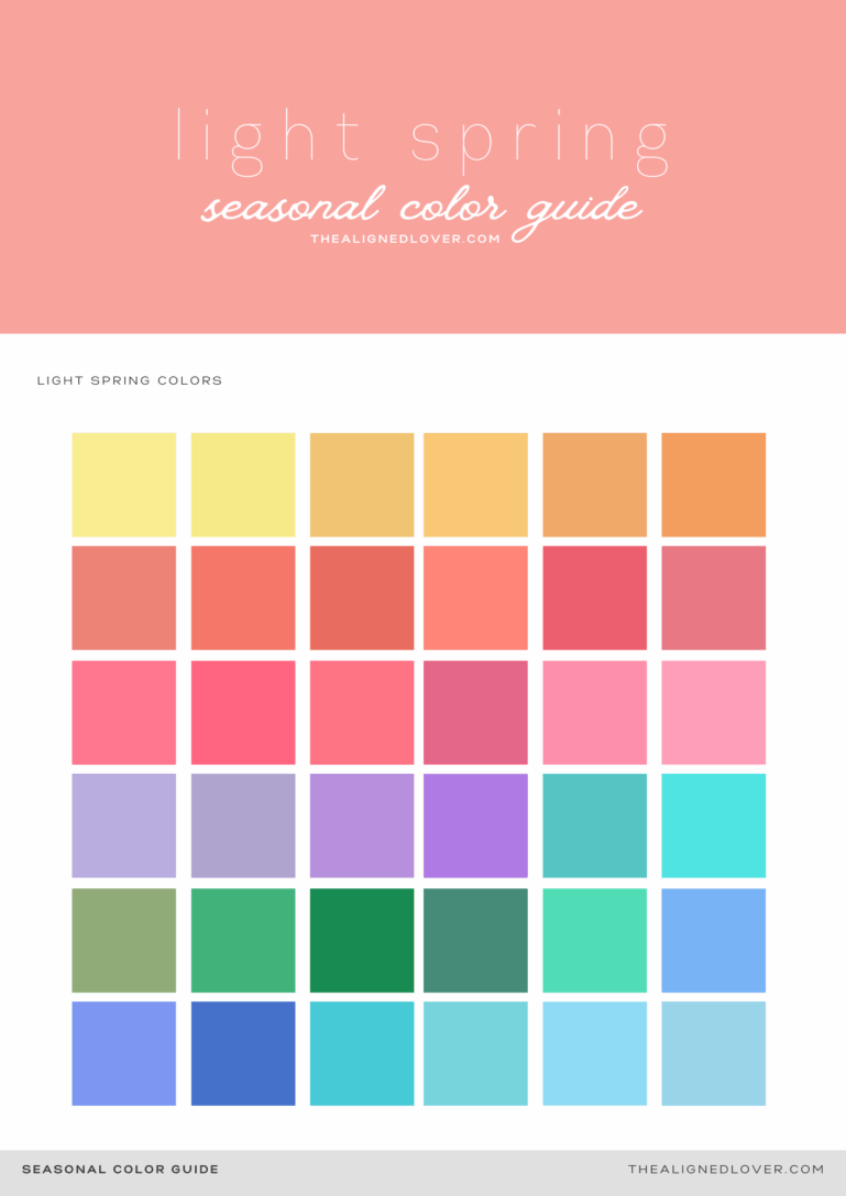 Guide to the Light Spring Seasonal Color Palette | The Aligned Lover