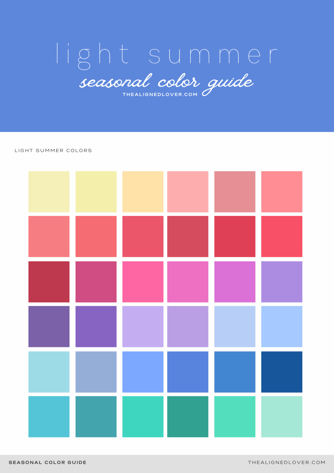 Guide to the Light Summer Seasonal Color Palette | The Aligned Lover