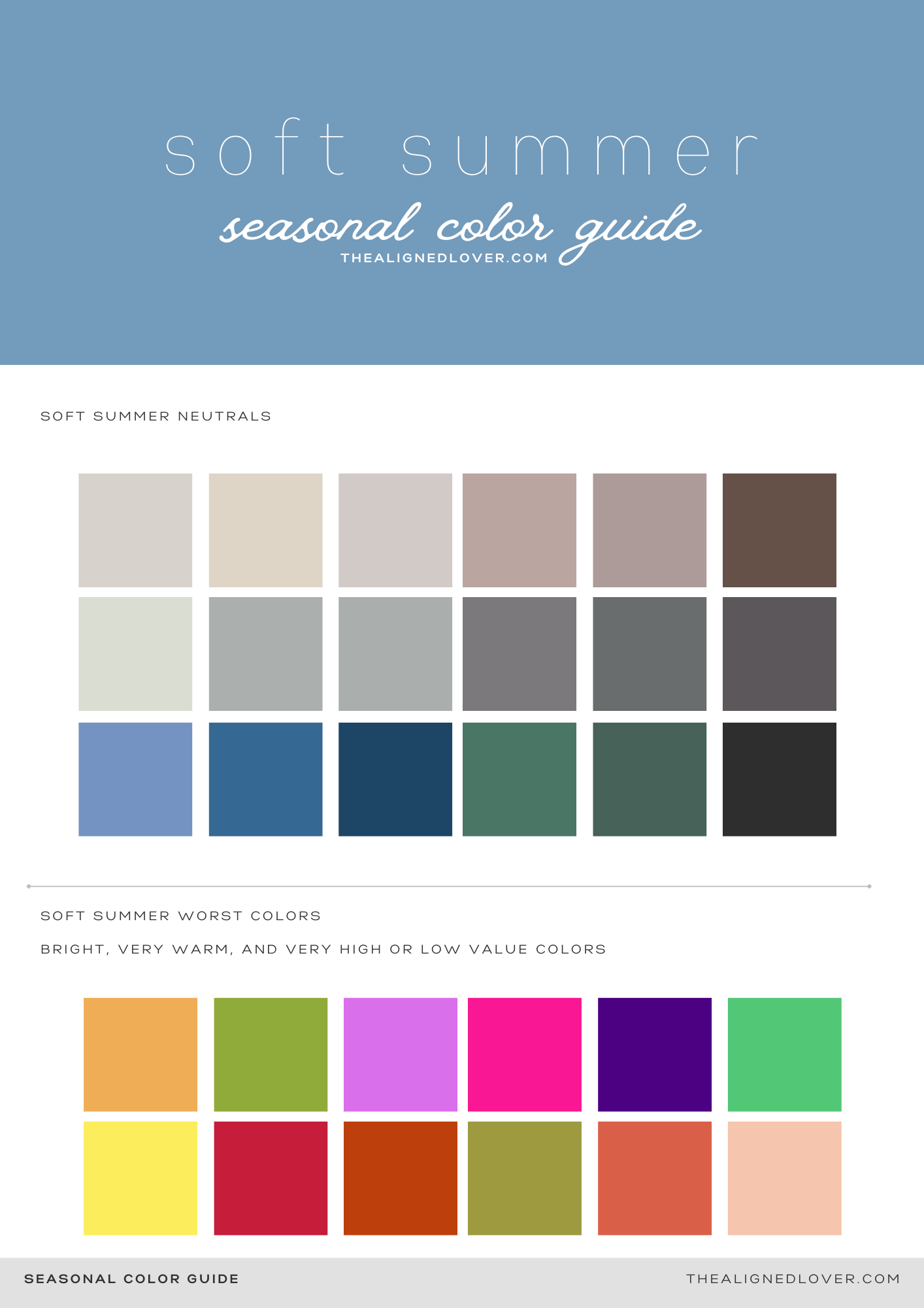 Guide to the Soft Summer Seasonal Color Palette | The Aligned Lover