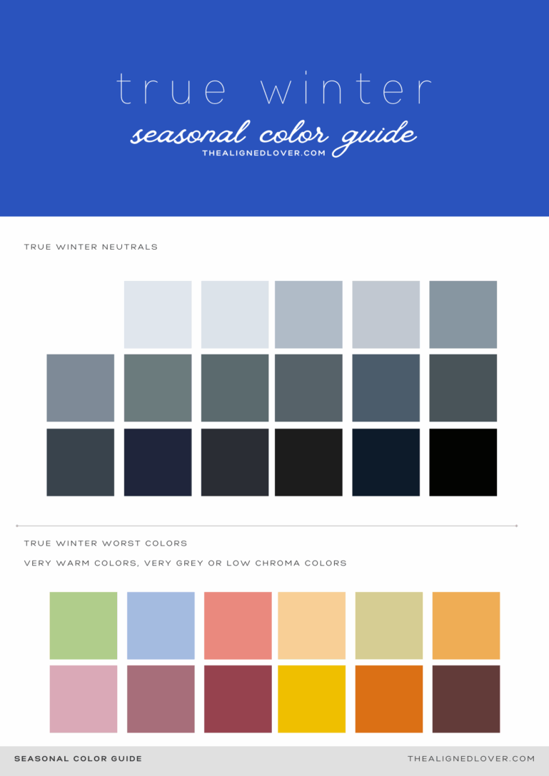 Guide to the True Winter Seasonal Color Palette | The Aligned Lover