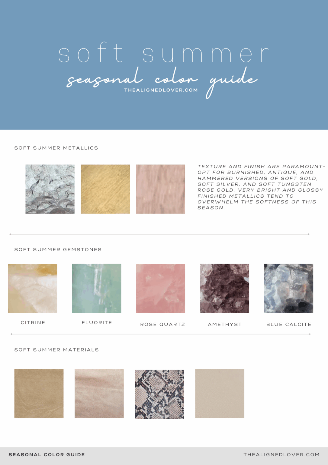 Guide to the Soft Summer Seasonal Color Palette | The Aligned Lover