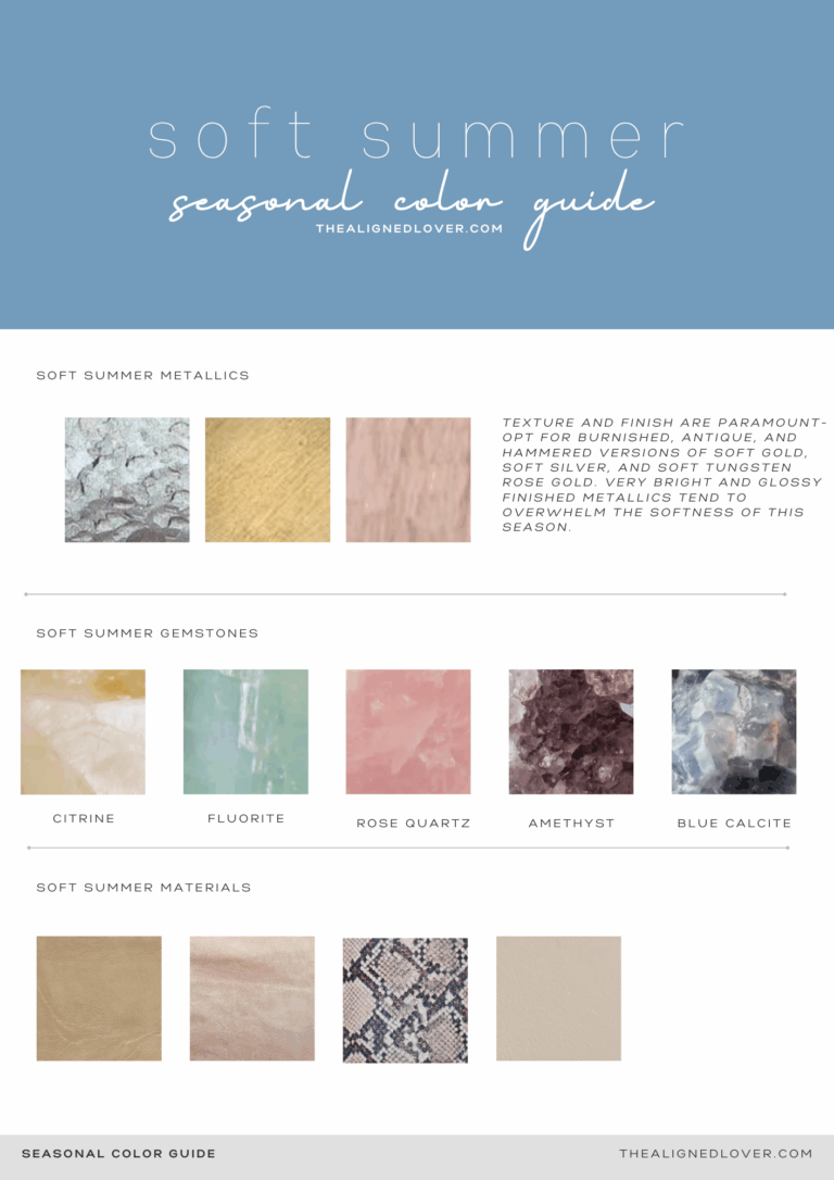 Guide to the Soft Summer Seasonal Color Palette | The Aligned Lover