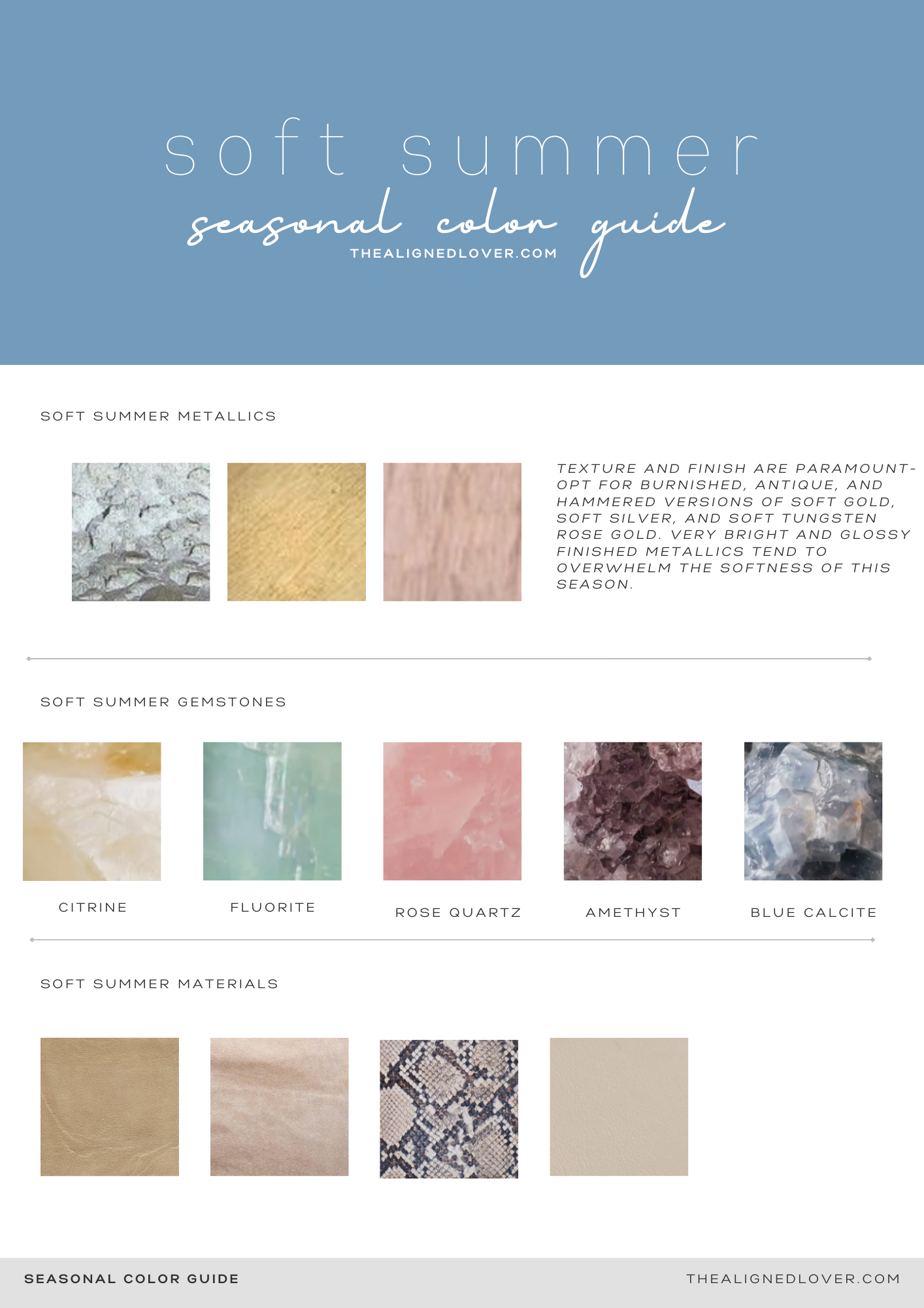 Guide to the Soft Summer Seasonal Color Palette | The Aligned Lover