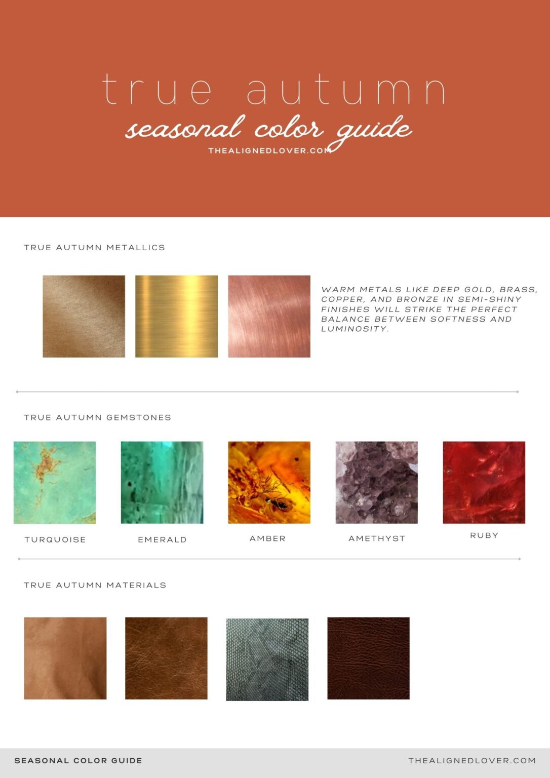 Guide to the True Autumn Seasonal Color Palette | The Aligned Lover