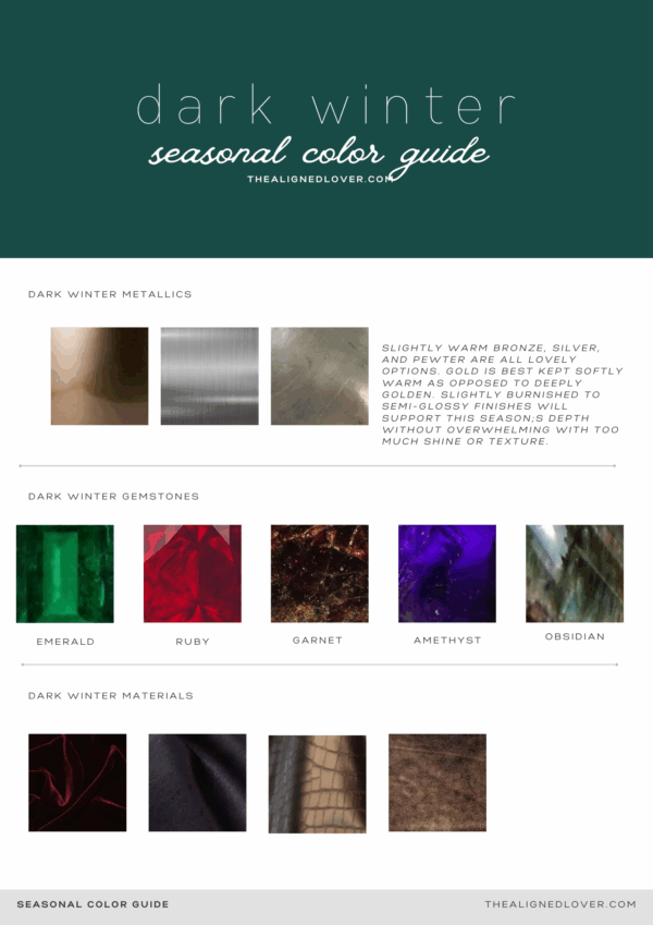 Guide to the Dark Winter Seasonal Color Palette | The Aligned Lover