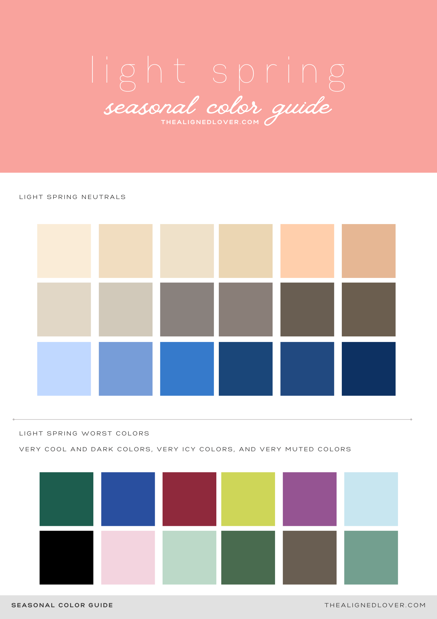 Light Spring Seasonal Color Guide | The Aligned Lover