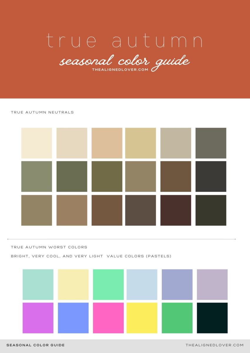 Guide to the True Autumn Seasonal Color Palette | The Aligned Lover
