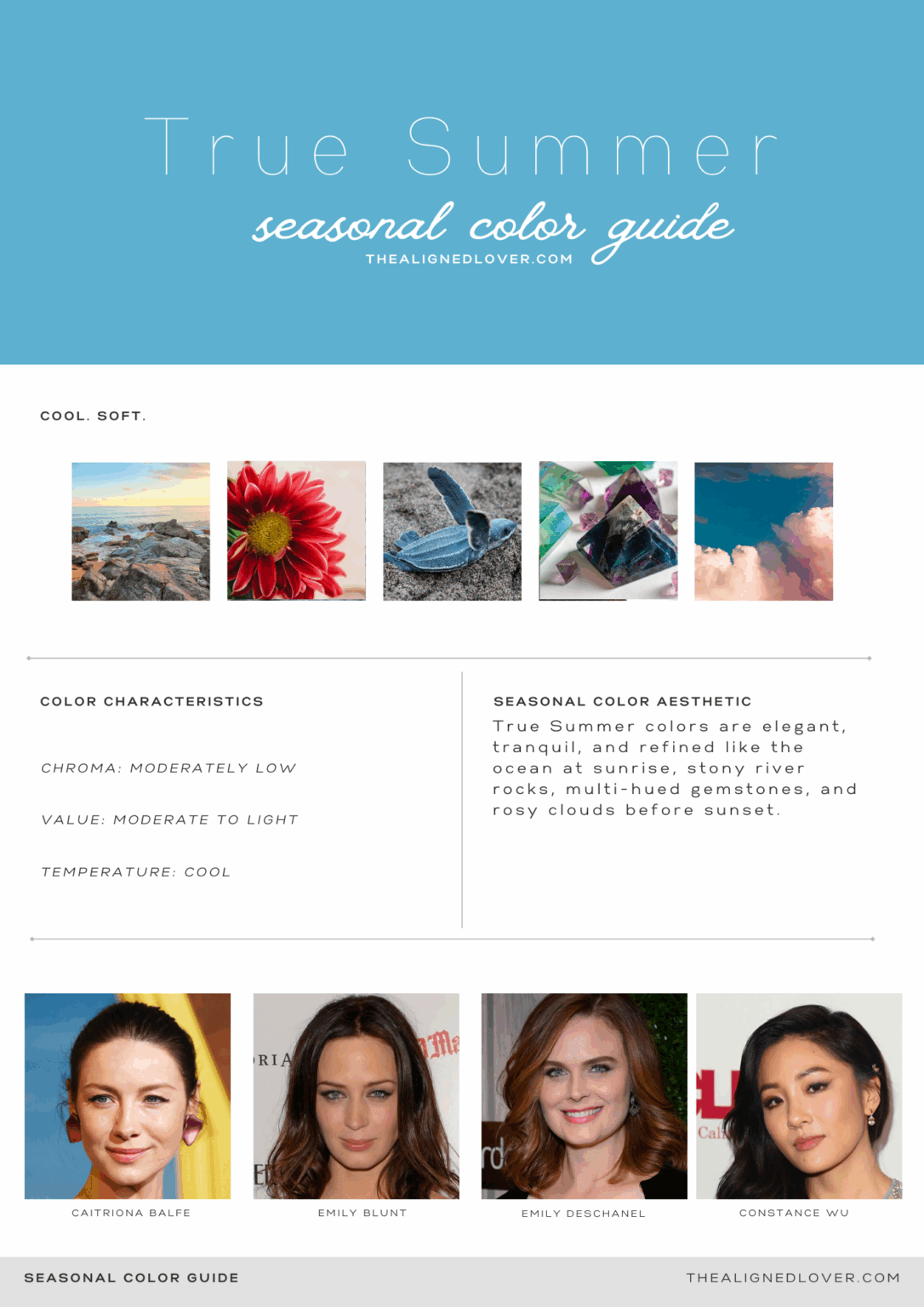 Guide to the True Summer Seasonal Color Palette | The Aligned Lover