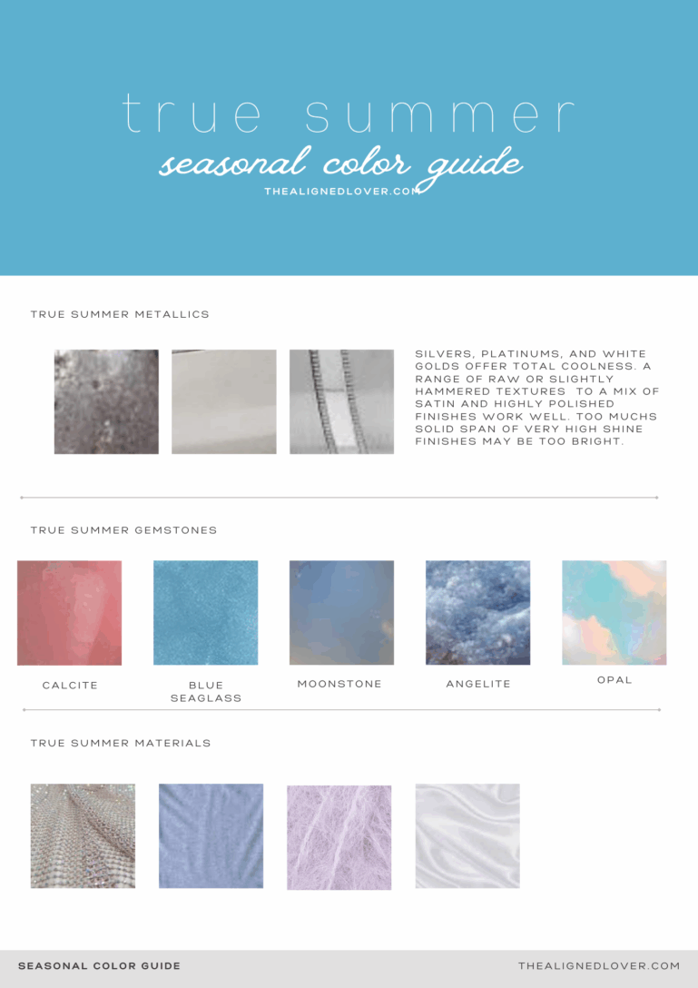 Guide to the True Summer Seasonal Color Palette | The Aligned Lover